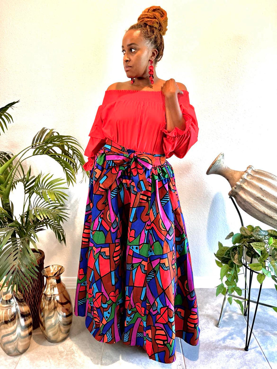 Long Flare Pants | African Print | Multi Color Pants | Juneteenth ...
