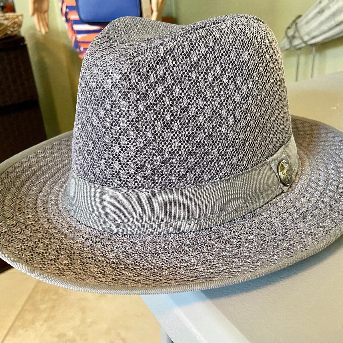 Grey Large Brim Mesh Fedora – Dazzled By B